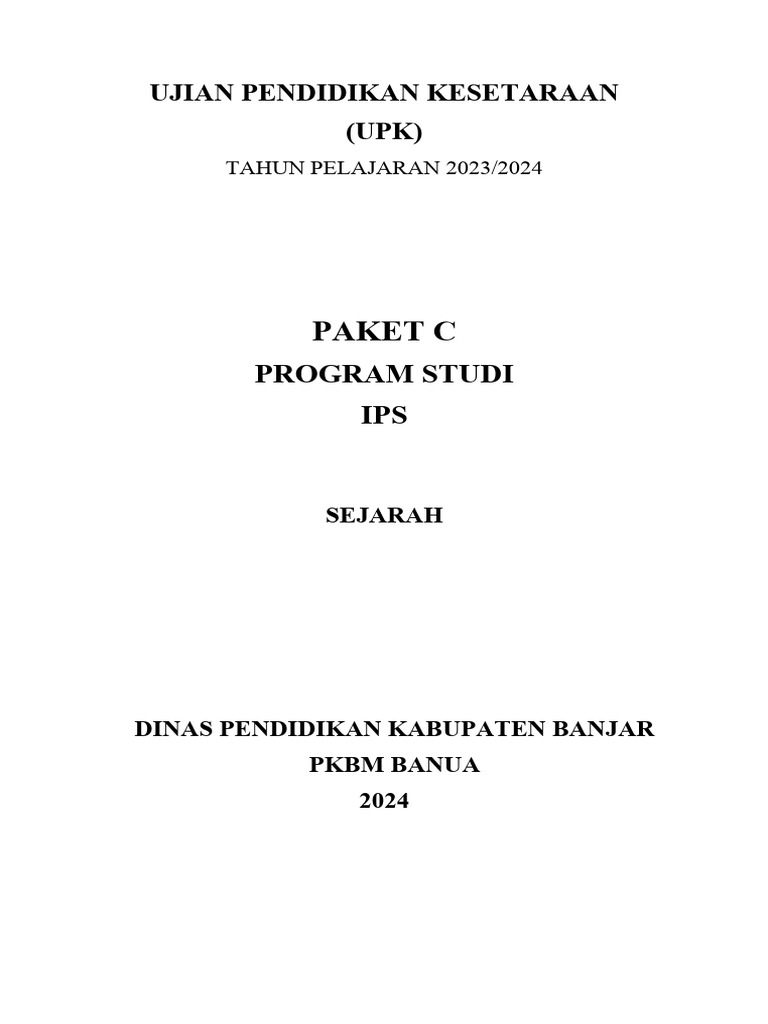 Soal-UPK-Paket-C-SEJARAH-pkbm Banua | PDF