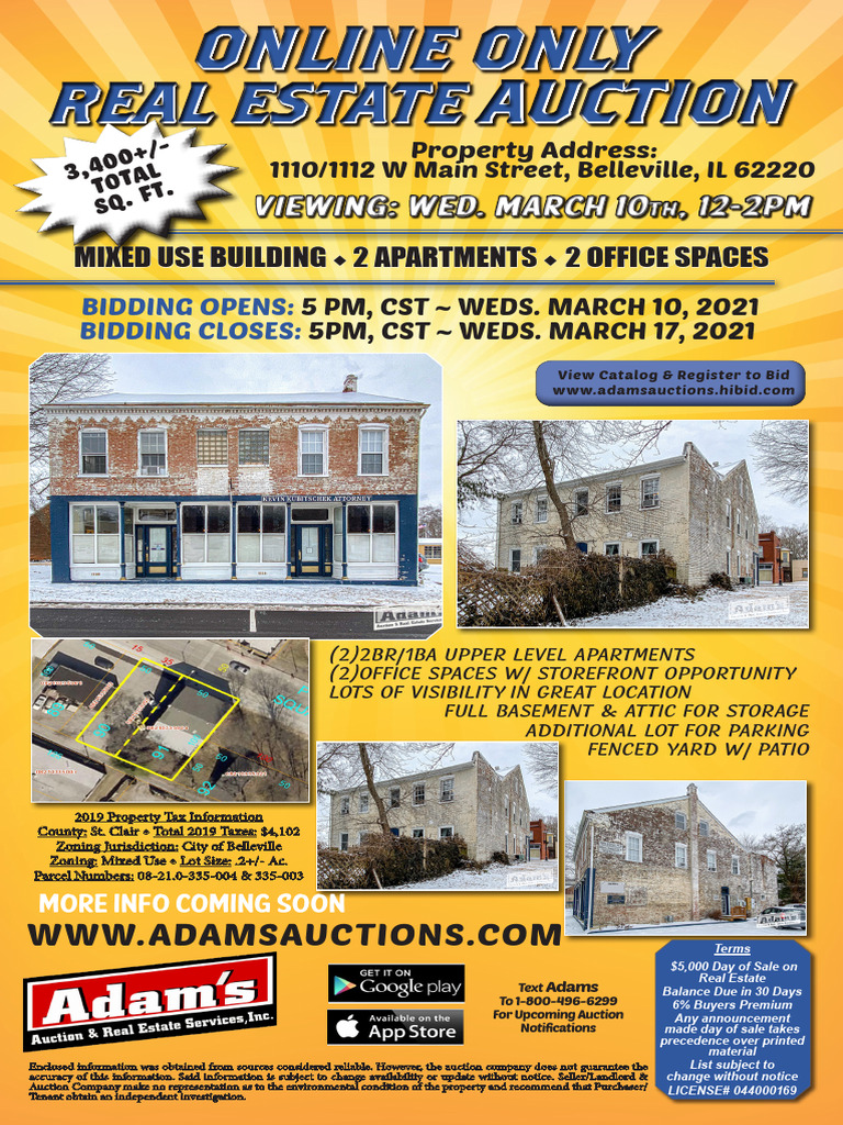 Auction Flyer For 1110 & 1112 W. Main St. in Belleville, IL | PDF ...