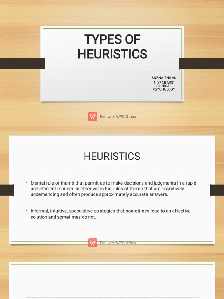 Heuristics - Cognitive Psychology | PDF | Heuristic | Algorithms