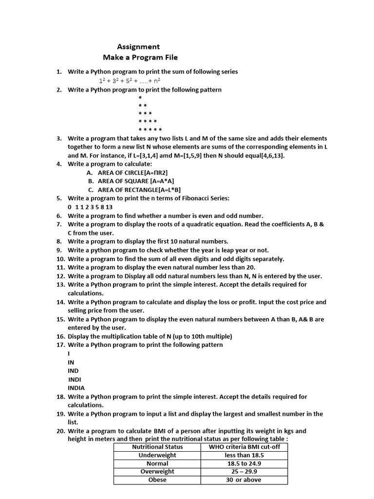 S6 IP Holidays Assignment | PDF | Numbers | Body Mass Index