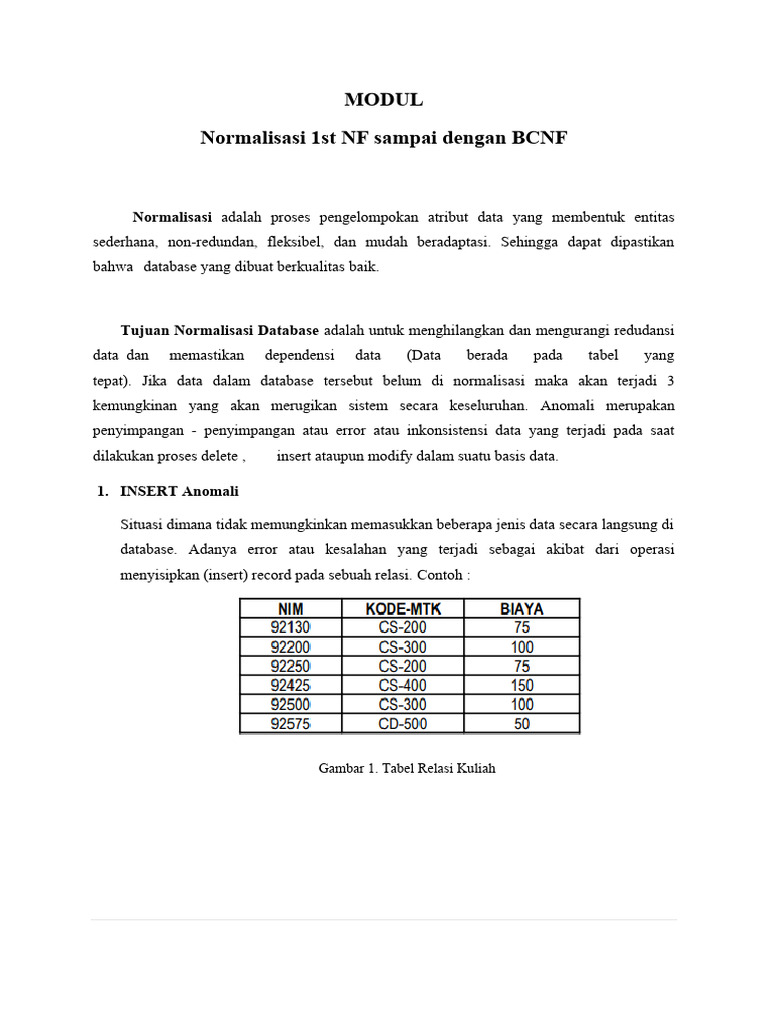Langkah-Langka Normalisasi | PDF