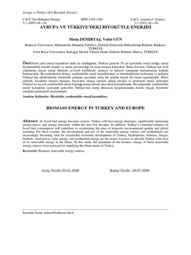 Avrupa Ve T - RK - Ye'dek - B - Yok - Tle Enerj - S - (#53317) - 45584 | PDF