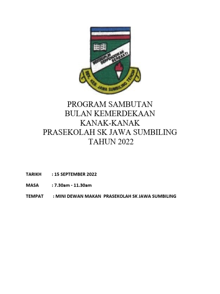 Program Sambutan Bulan Kemerdekaan 2022 | PDF