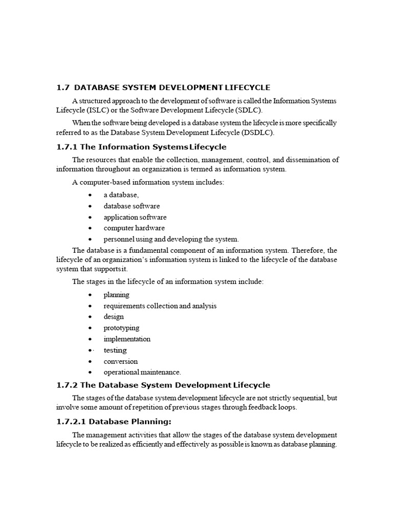 Database System Development Lifecycle | PDF | Databases | Conceptual Model
