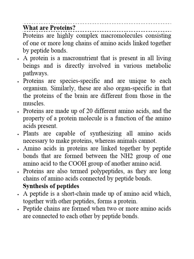 Protein Notes | PDF | Proteins | Peptide