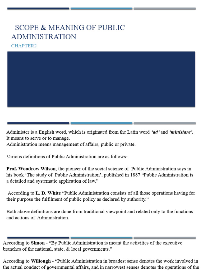 Scope and Definitions of Public Administration | PDF | Public ...