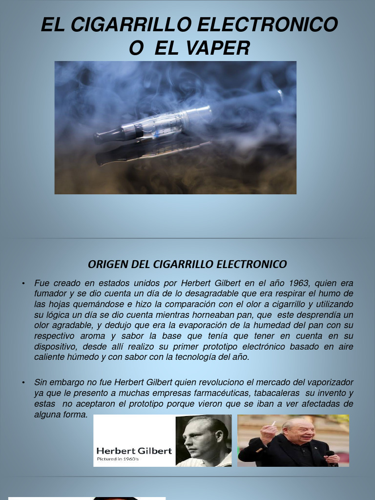 Historia y riesgos del cigarrillo electrónico | PDF | Cigarrillo ...