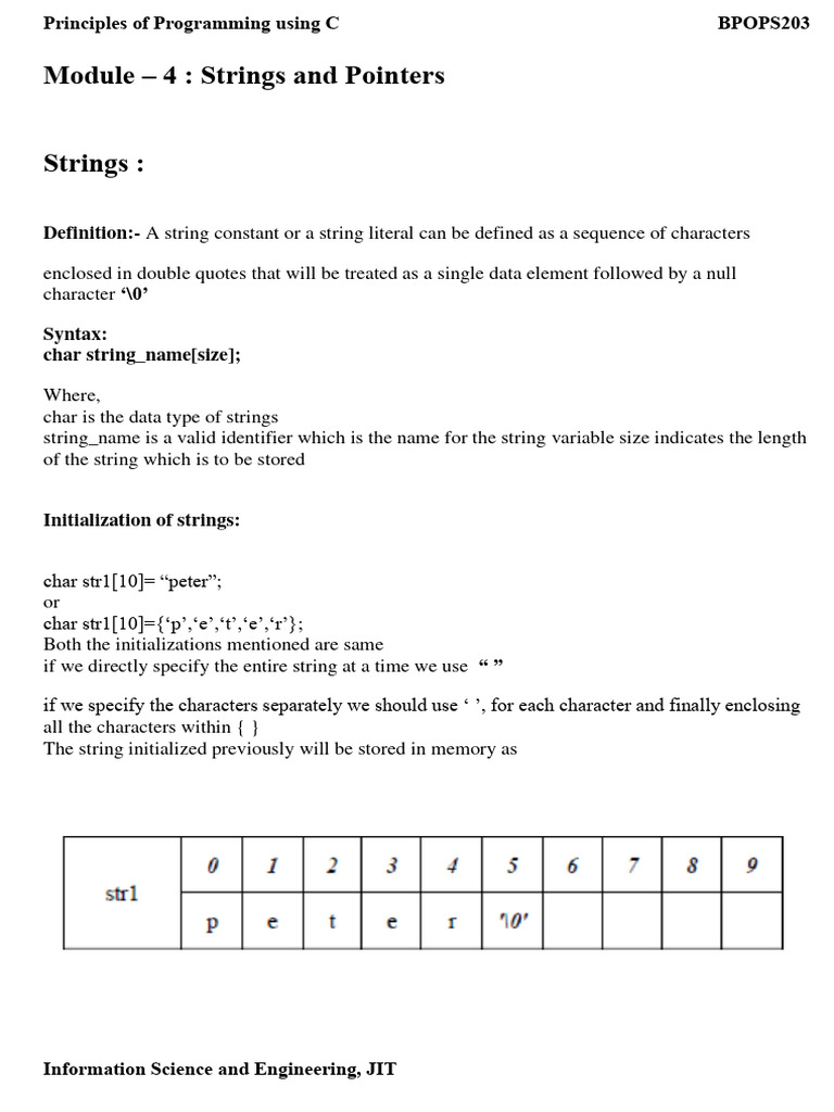 Pop Module 4 Pdf Pointer Computer Programming String Computer Science