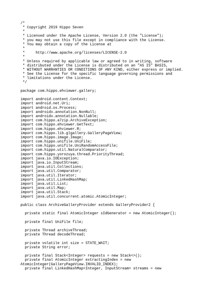 Archive Gallery Provider | PDF | Java (Programming Language) | License