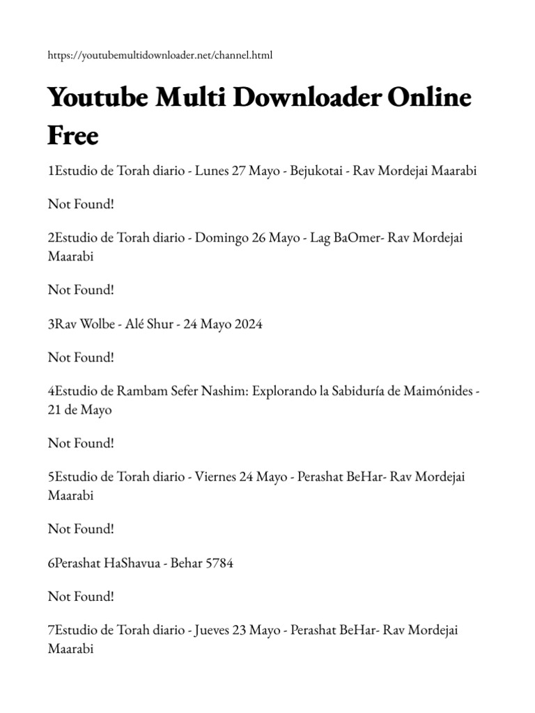 Youtube Multi Downloader Online Free | PDF | Creencia y doctrina judía ...