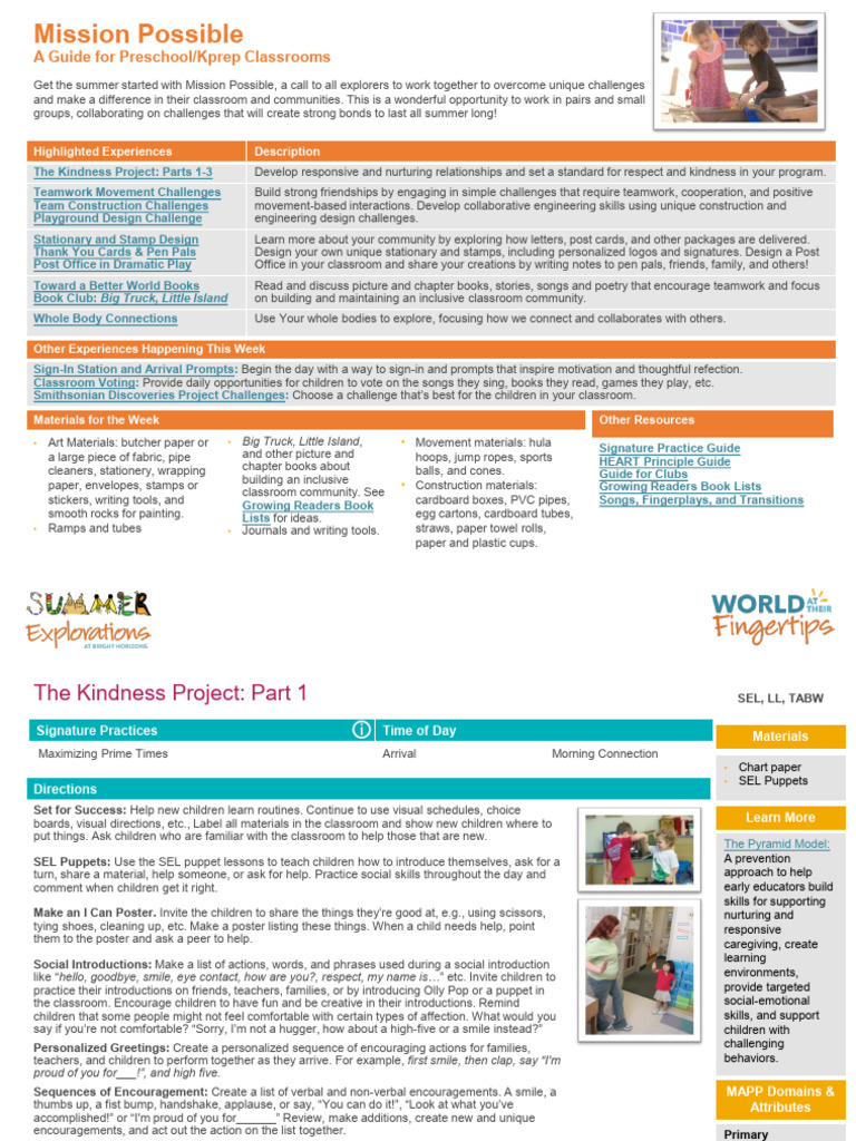 Preschool - KPrep (Summer Explorations) Mission Possible | PDF | Mail ...