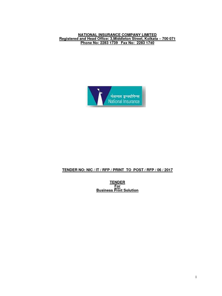 NIC Business Print Solution Tender | PDF | Request For Proposal | Encryption