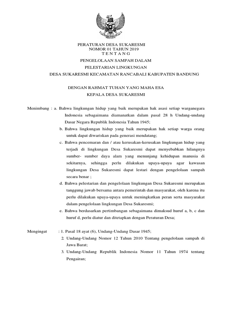 Pengelolaan Sampah Desa Sukaresmi | PDF | Teknologi & Rekayasa