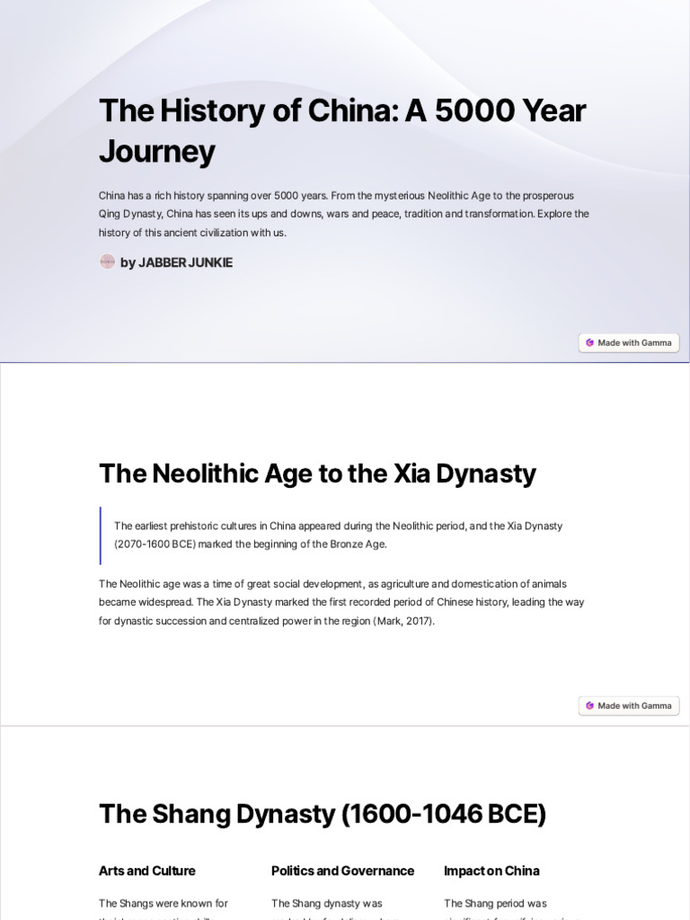 The History of China A 5000 Year Journey | PDF | History Of China | China
