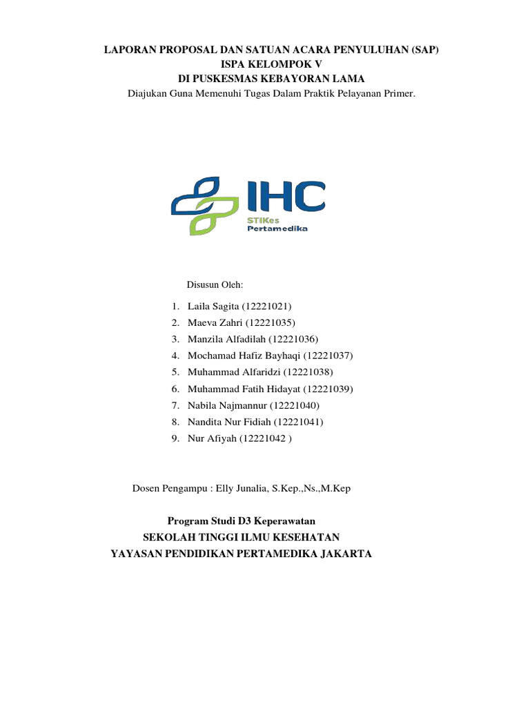 SAP, Propsal Dan Laporan Kegiatan KEL 5 (ISPA) Terbaru | PDF