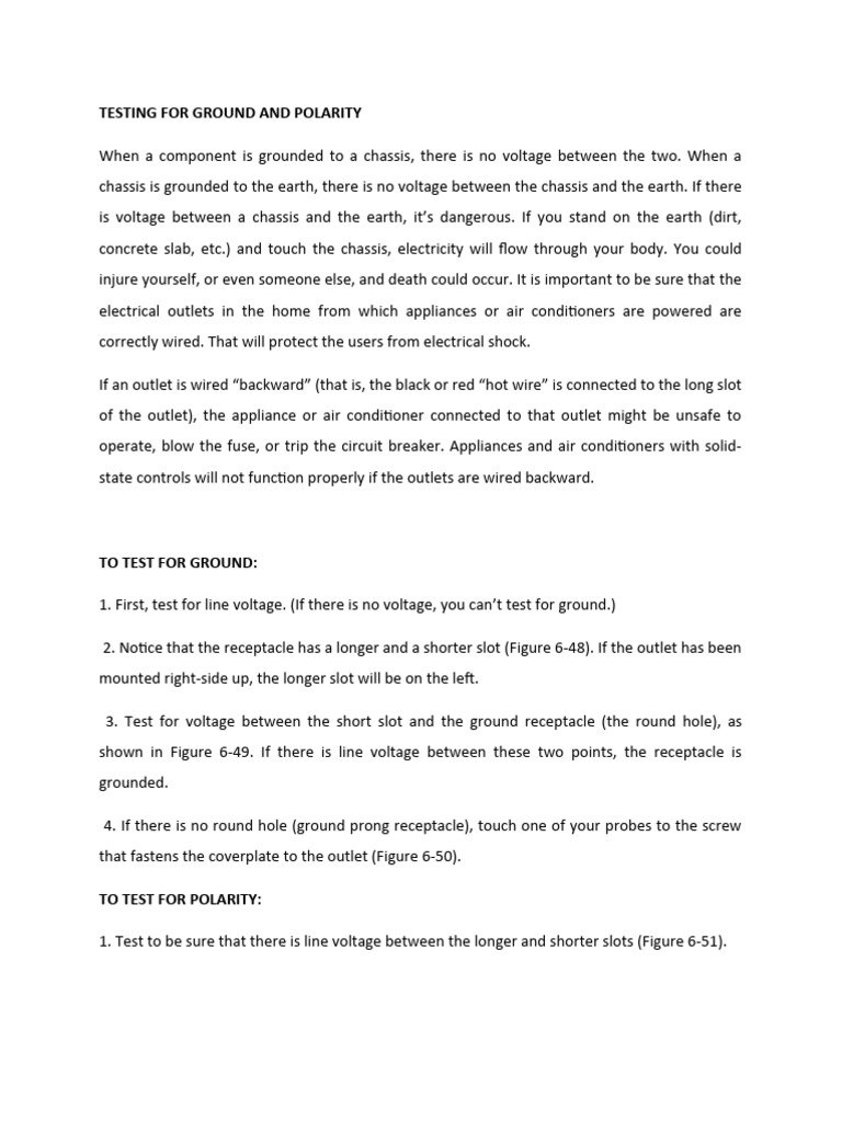 Testing For Ground and Polarity | PDF