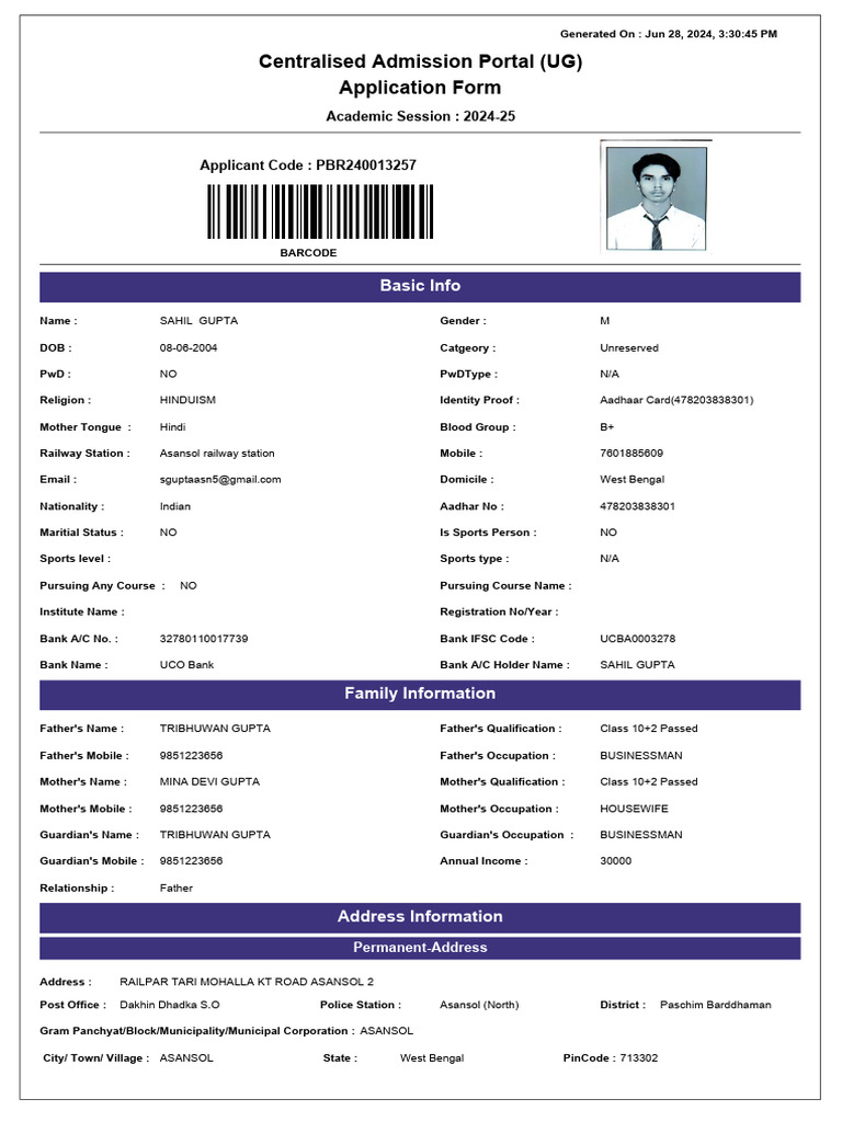 SAHIL GUPTA-Application-1 | PDF