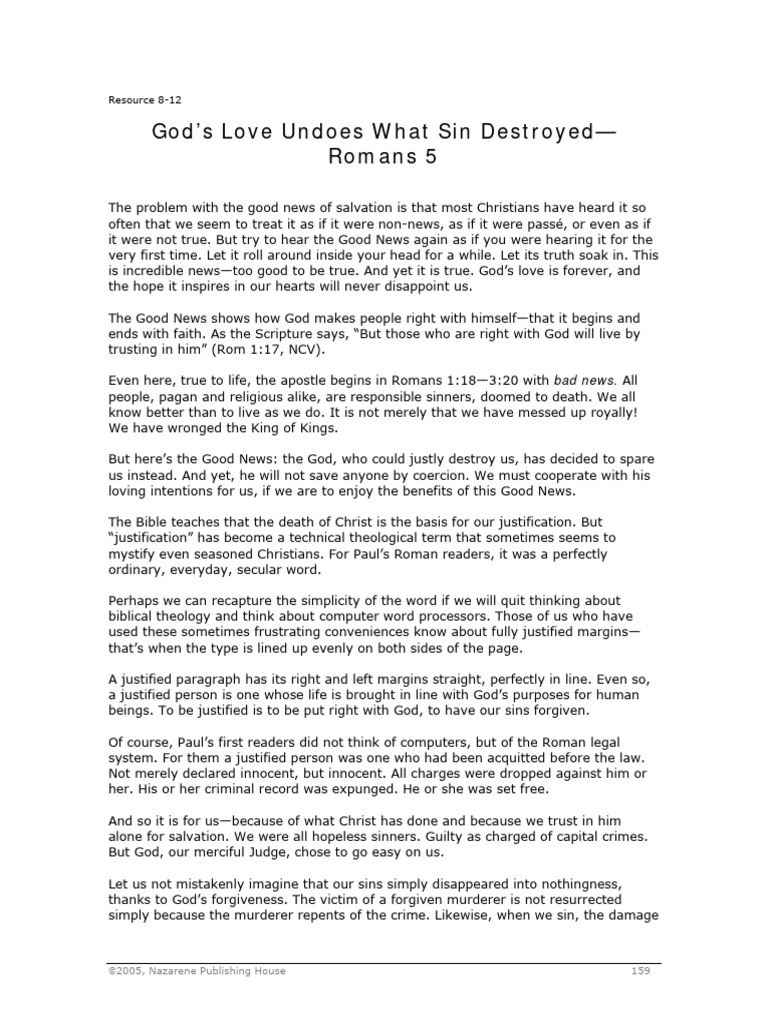 Redemption Romans 5 COTN Resource | PDF | Justification (Theology) | Adam Redemption Romans 5 COTN Resource | PDF | Justification (Theology) | Adam