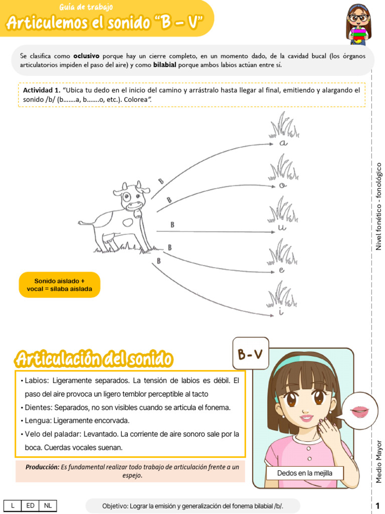 M-Dulo 05 Fonema B - Medio Mayor | PDF | Fonética | Fonología