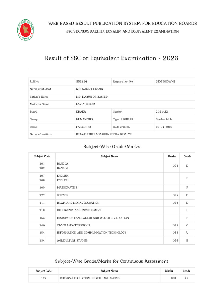 Web Based Result Publication System For Education Boards | PDF