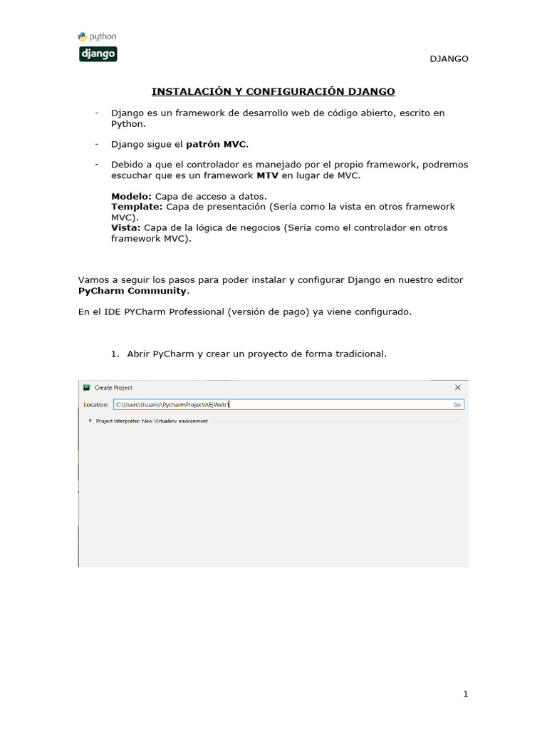 01 - Instalación y Configuración de Django | PDF | Informática ...