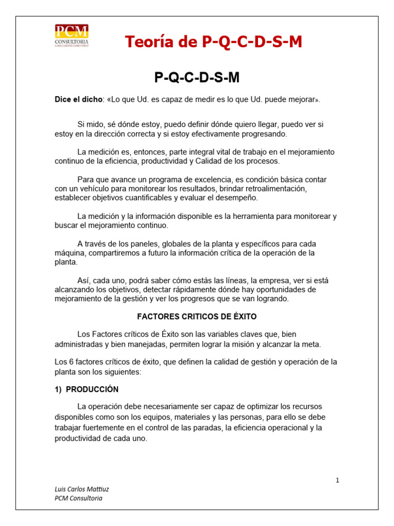 Teoría de PQCDSM Con Ejemplos | PDF | Calidad (comercial) | Business