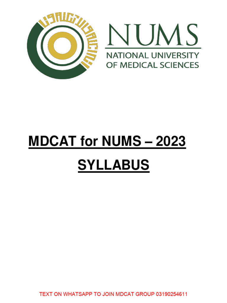 Nums Syllabus 2024 | PDF | Chemical Bond | Chemical Reactions