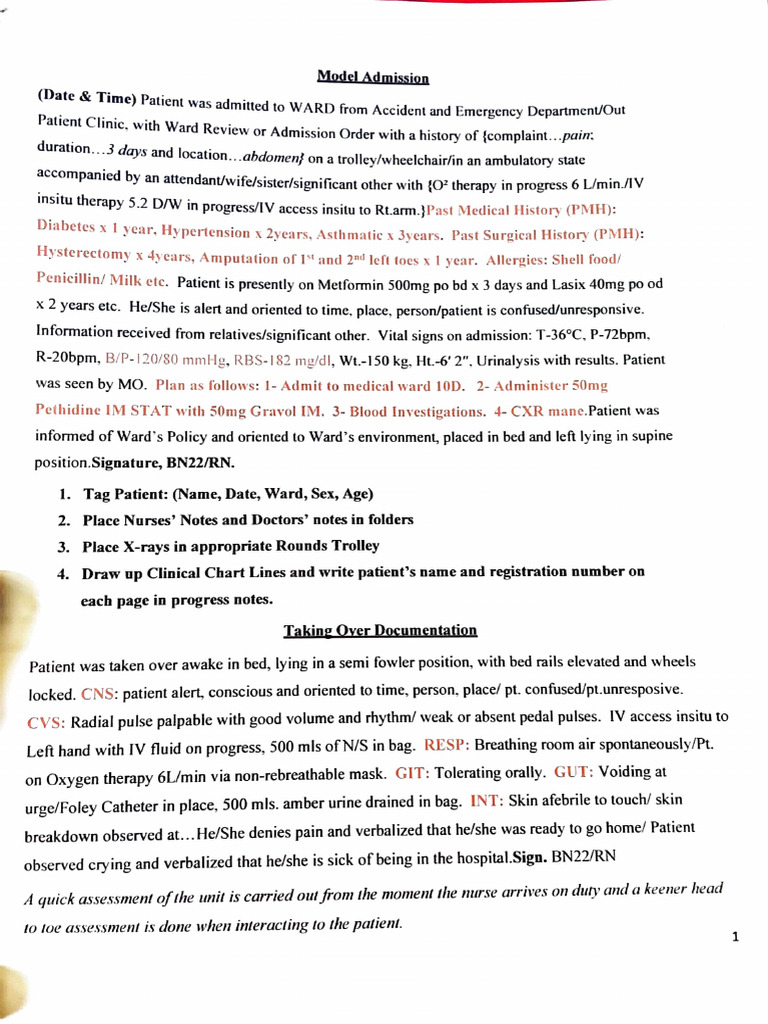 Documentation | PDF | Emergency Department | Bed