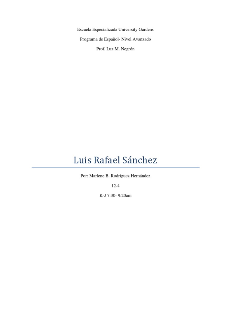 Biografía de Luis Rafael Sanchez | PDF | Educación avanzada