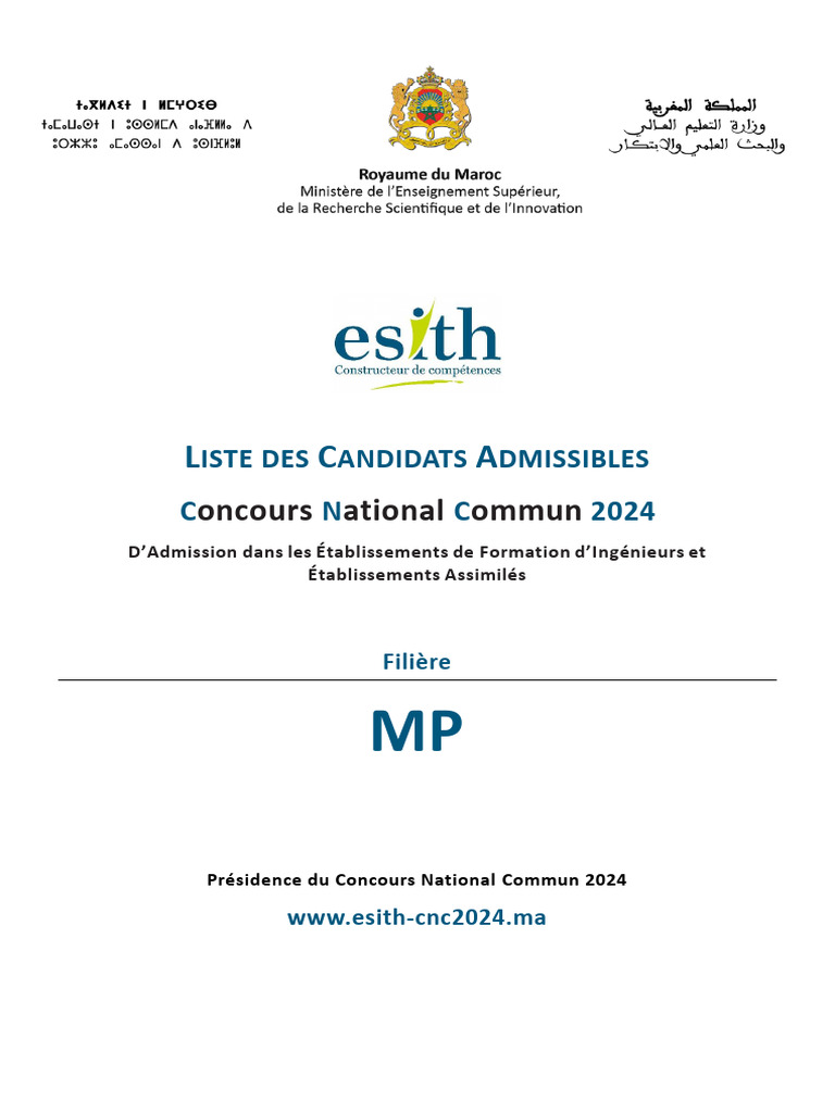 CNC 2024 Admissibles | PDF