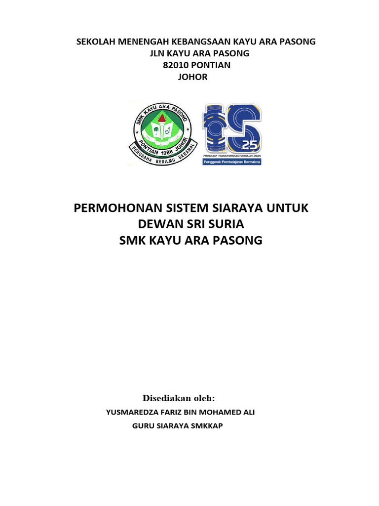 K.Kerja Mohon Siaraya 2024 | PDF