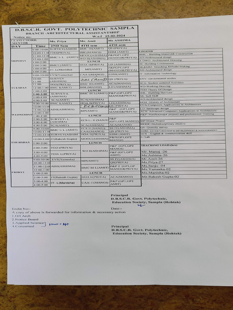 Time Table 2024 | PDF