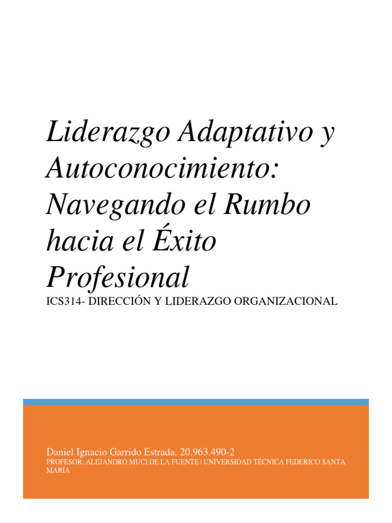 Liderazgo Adaptivo y Autoconocimiento. | PDF | Liderazgo | Las emociones