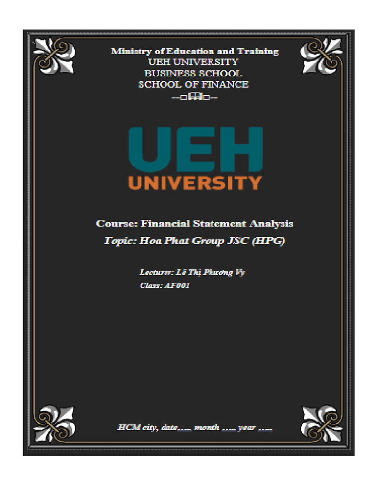 Financial Statement Analysis Report HPG | PDF | Investing | Price ...