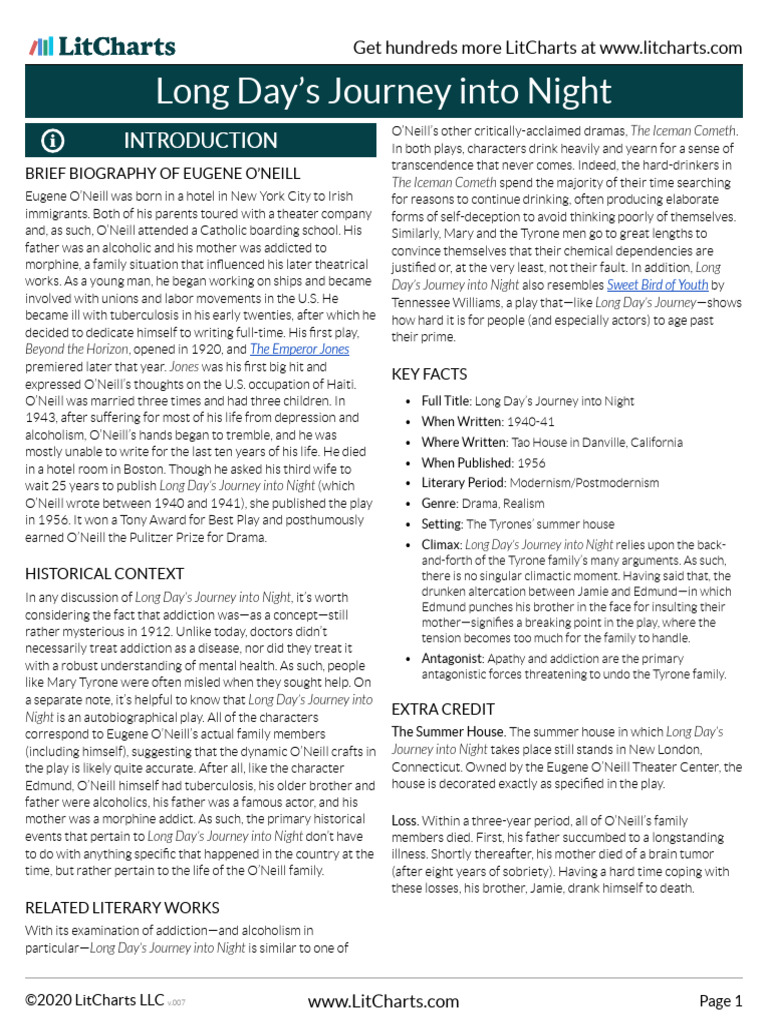 Long Days Journey Into Night LitChart | PDF | Eugene O'neill