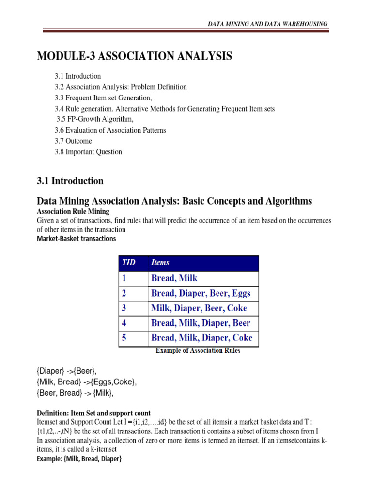DMDW 3rd Module | Download Free PDF | Algorithms And Data Structures | Algorithms