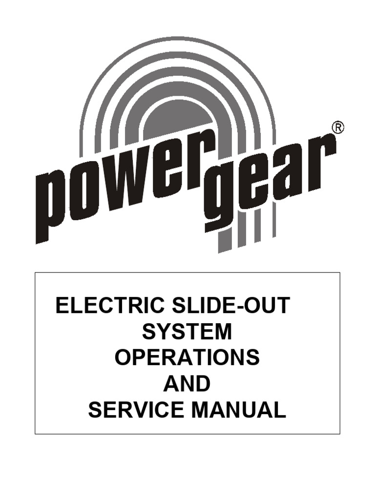 Power Gear Slide-Out System Manual | PDF | Axle | Manual Transmission