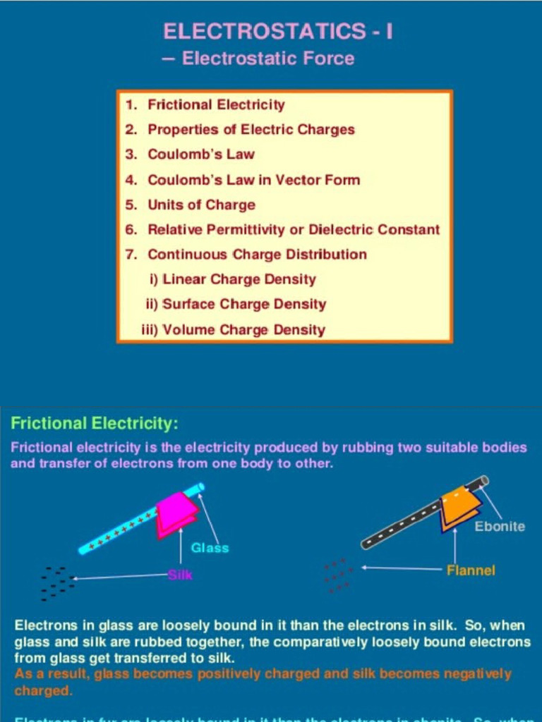 Electrostatics - 1,2 | PDF | Electric Field | Electrostatics