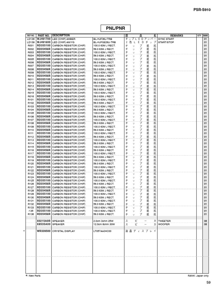Manual para Service de PSR-S710 y PSR-S910 | PDF