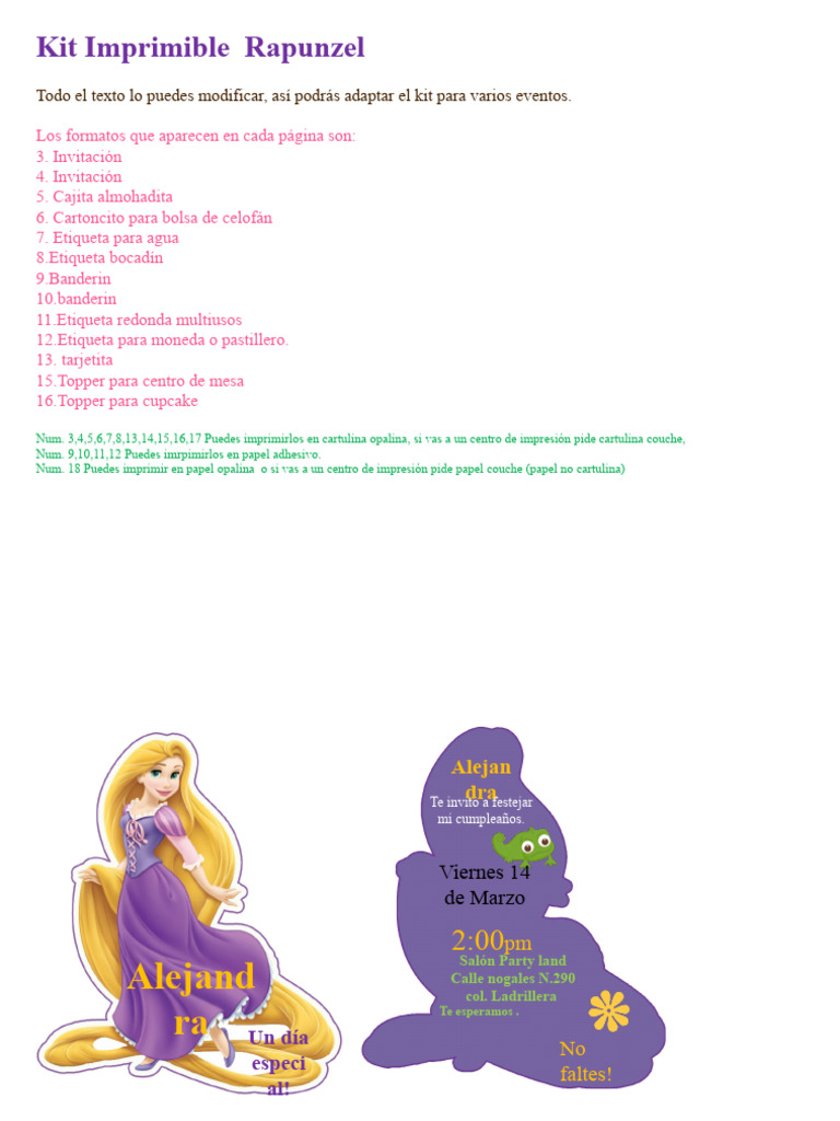 Kit Rapunzel - PPTX Versión 1 | PDF