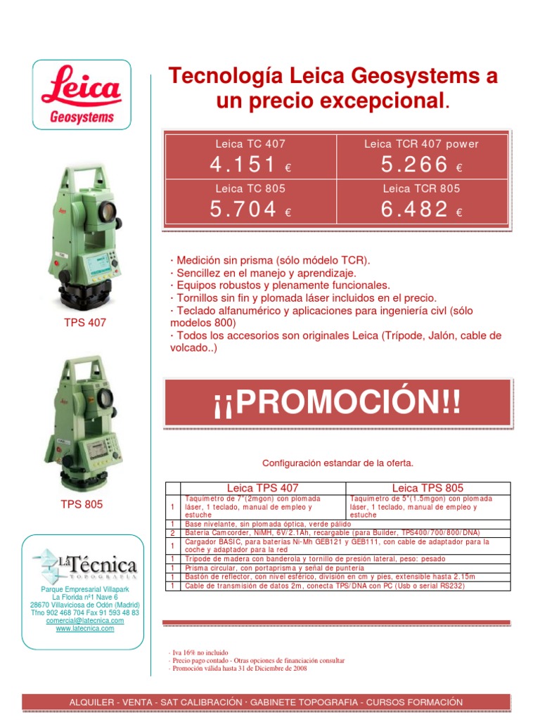 Estaciones Topografia Leica A Un Buen Precio en La Tecnica | PDF | Informática y tecnología de ...