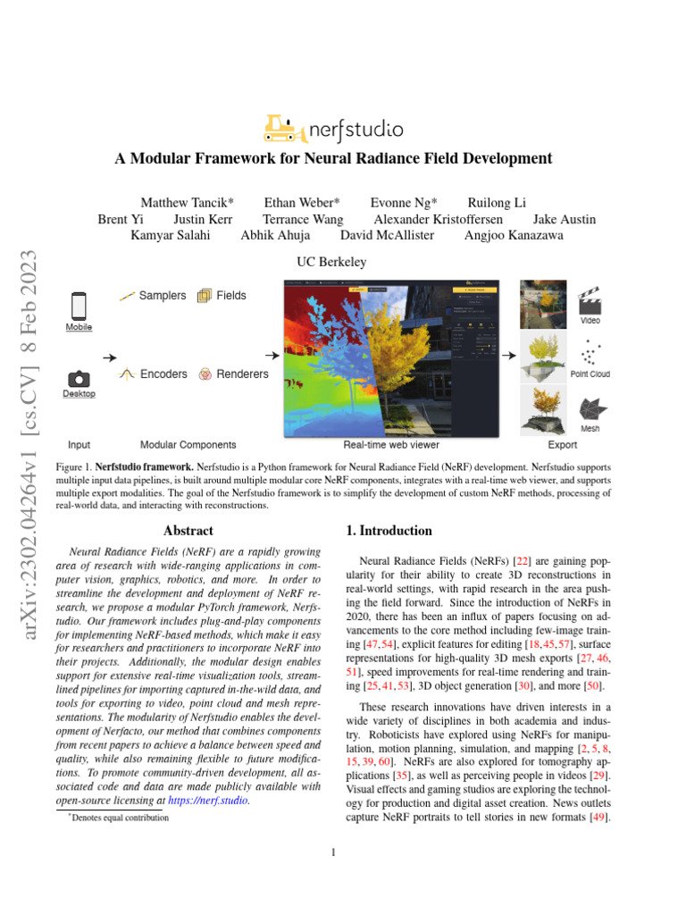 Nerf Studio | PDF | Rendering (Computer Graphics) | 3 D Computer Graphics