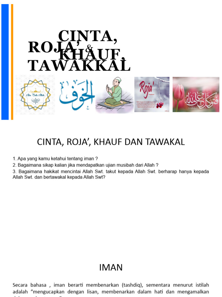 Cinta, Khauf, Raja', Tawakal | PDF