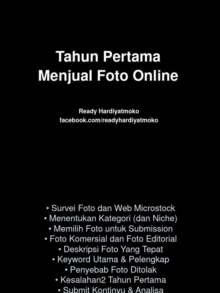 Panduan Menjual Foto di Microstock | PDF