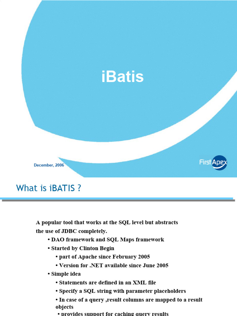 Ibatis Presentation - Changed | PDF | Computing | Software Development