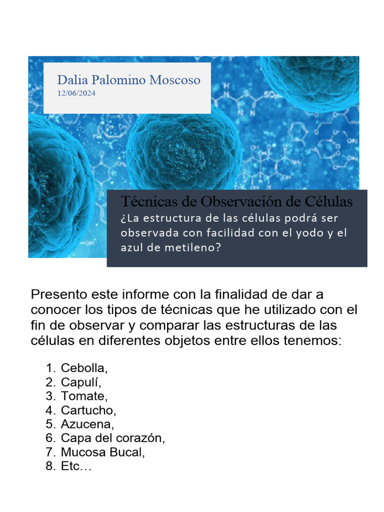 Informe Cyt | PDF | Biología Celular)