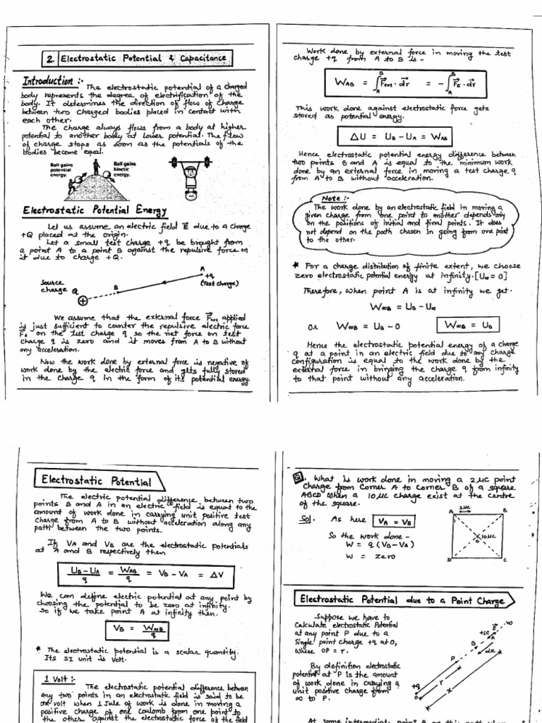 12P - Notes - Electric Potential & Capacitance 2023 | PDF