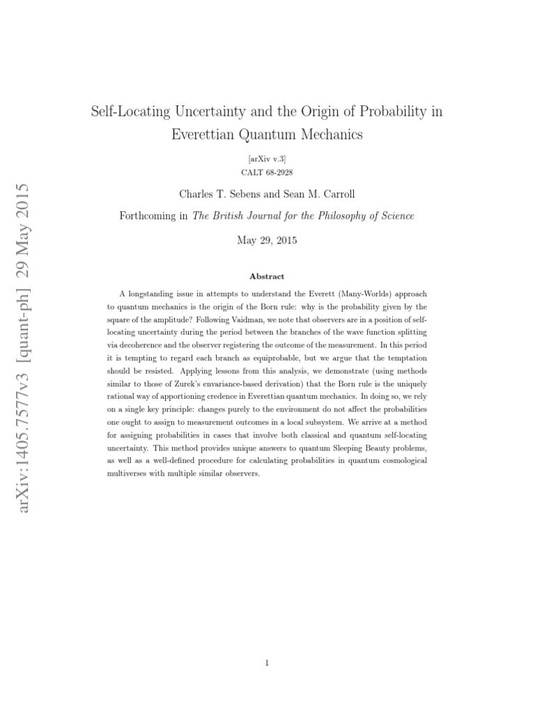 Self-Locating Uncertainty and The Origin of Probability in Everettian ...