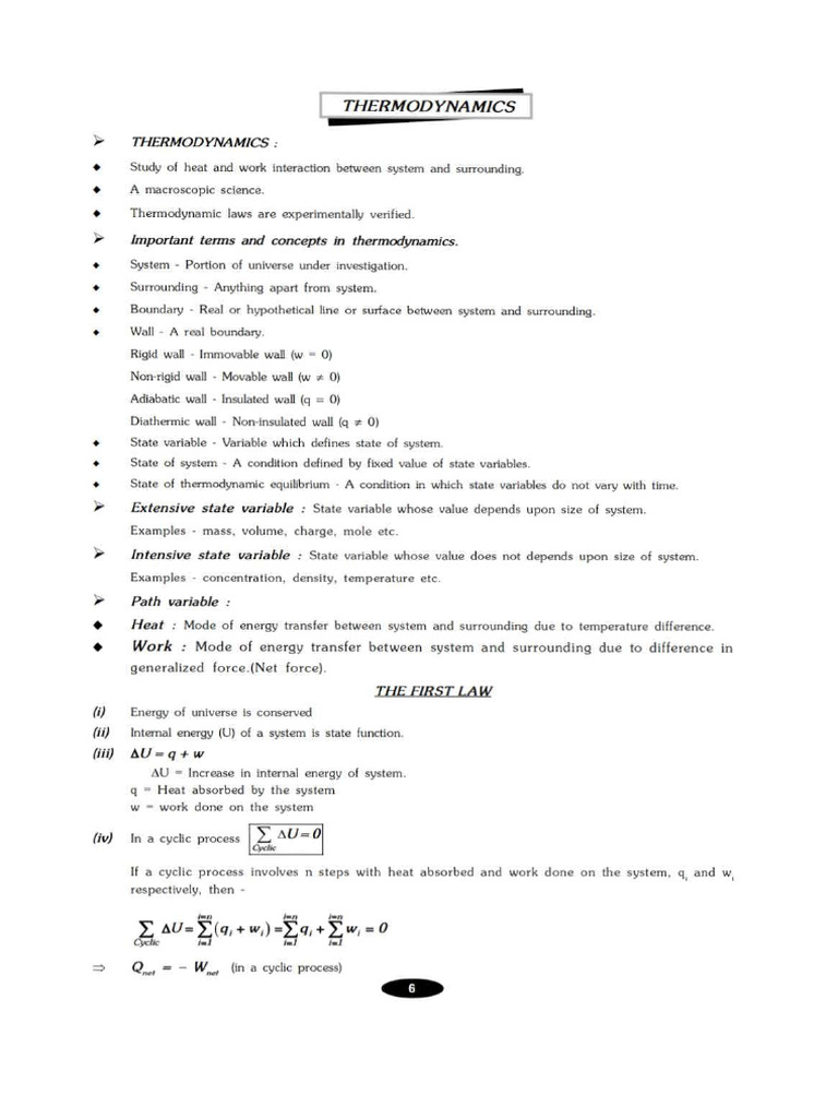 Formula of Thermodynamics | PDF