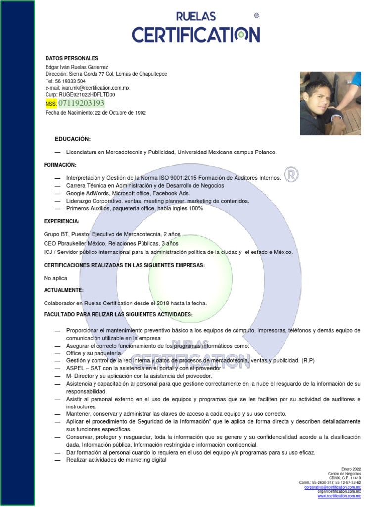 Perfil Profesional de Edgar Ruelas | PDF | Marketing | Computación en ...